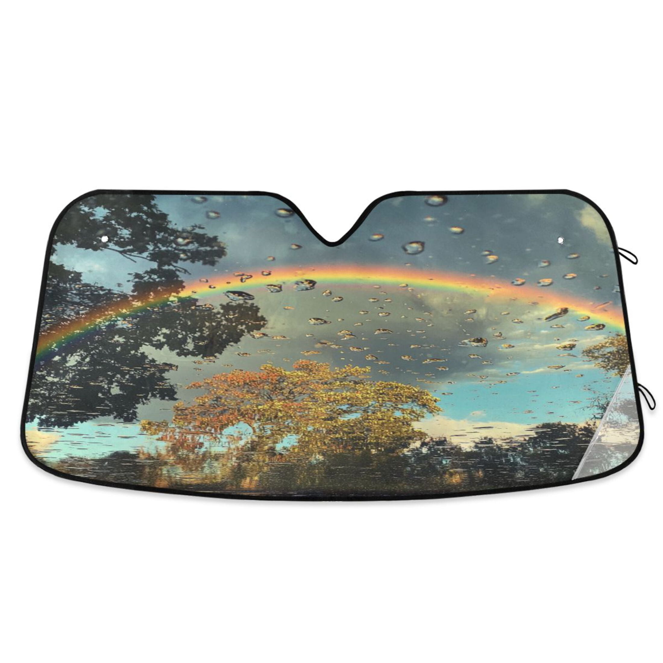 Rainbow After Rain Windshield Sun Shade Automobile Visor Accordion ...