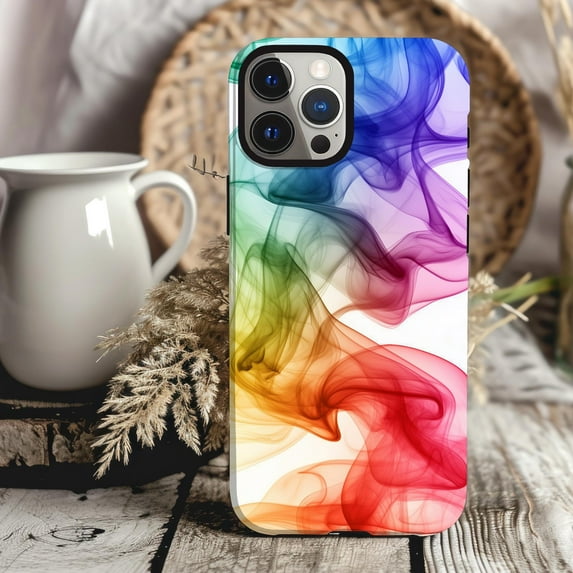 Rainbow Alcohol Ink Tough Case With Colorful Abstract Print for iPhone ...
