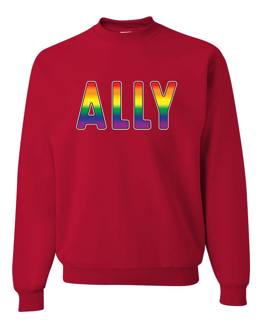 Rainbow Ally In Support Of Lgbt Mens Lgbt Pride Crewneck Graphic