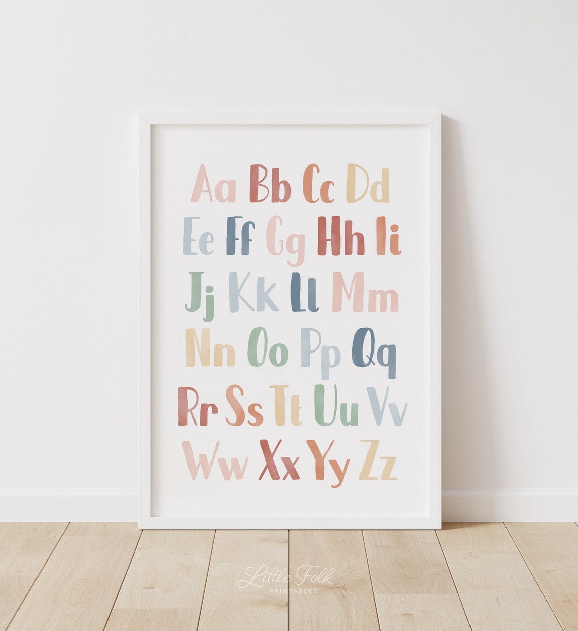 Rainbow Alphabet Abc Poster Educational Wall Art Room Decor Nursery ...