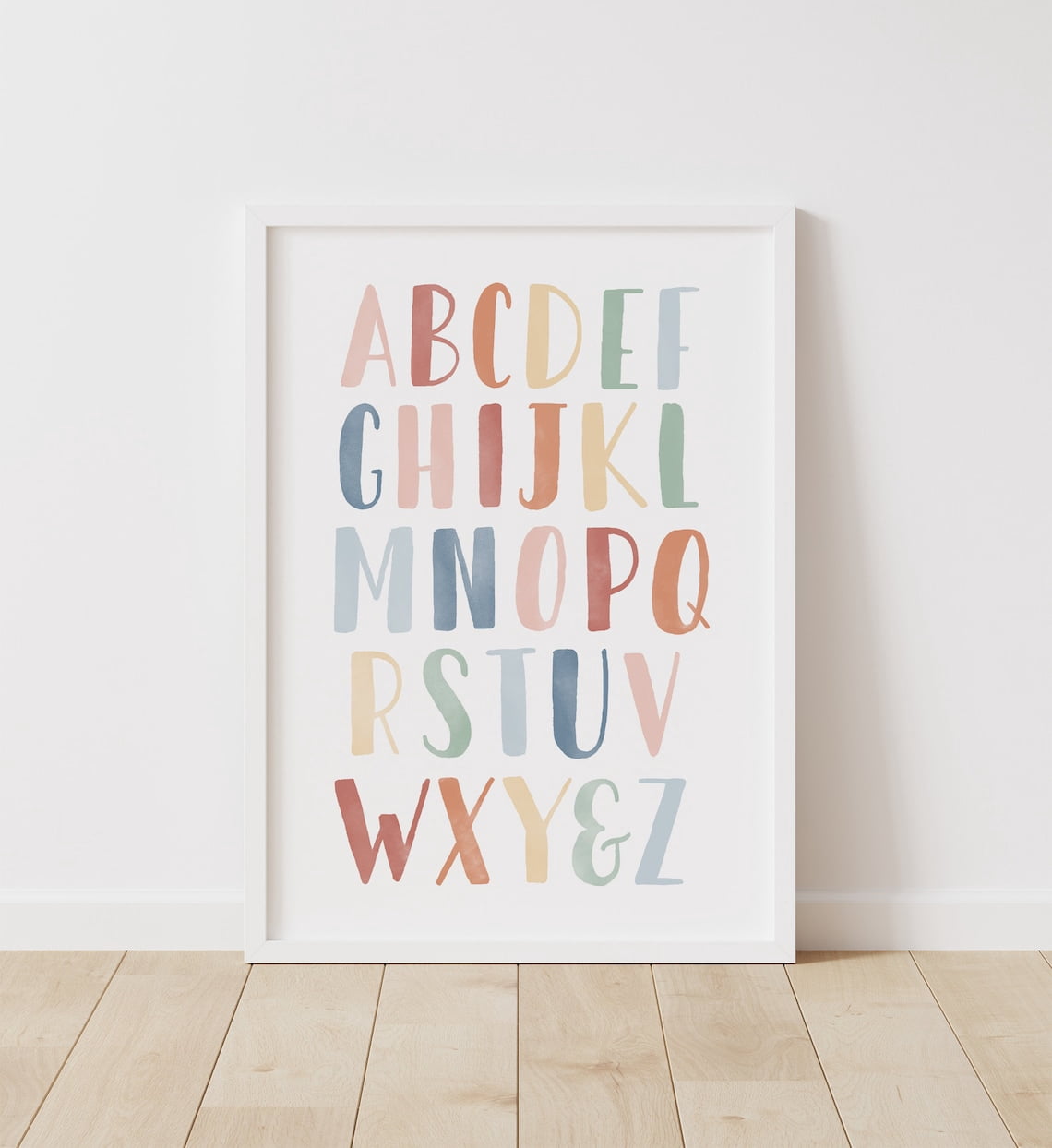 Rainbow Alphabet Poster Abc Educational Wall Art Room Decor Poster ...