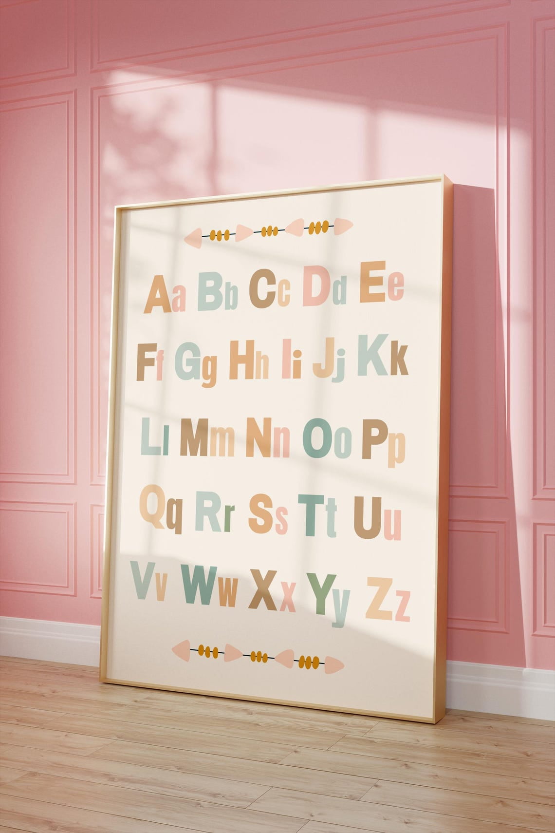 Rainbow Alphabet Poster, Boho Alphabet Wall Art, Educational Wall Art ...
