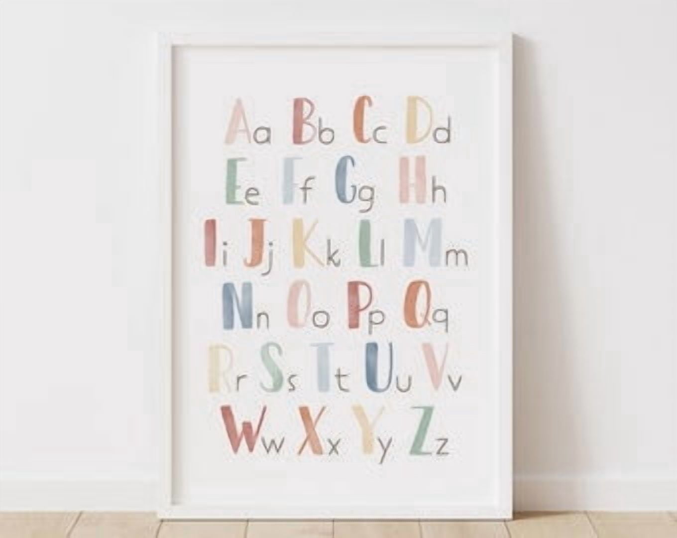 Rainbow Alphabet Poster Preschool Abc Poster Educational Wall Art ...