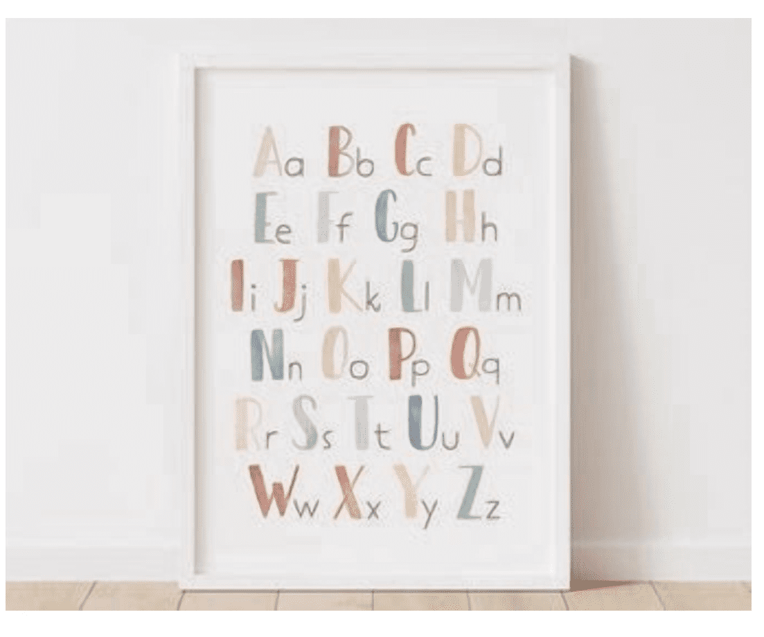 Rainbow Alphabet Poster Preschool Abc Poster Educational Wall Art ...