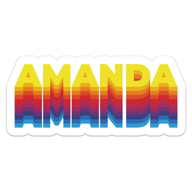 Rainbow Amanda Name Sticker Phone Decal Water Bottle Stickers Car ...