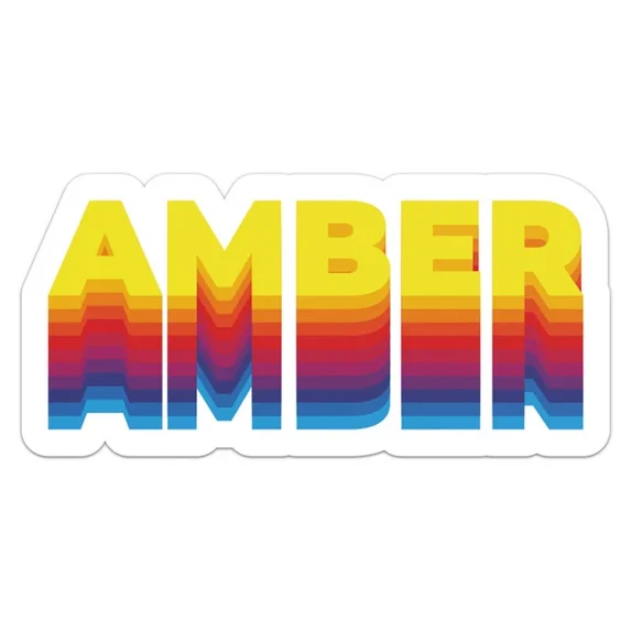 Rainbow Amber Name Sticker Phone Decal Water Bottle Stickers Car Decals ...