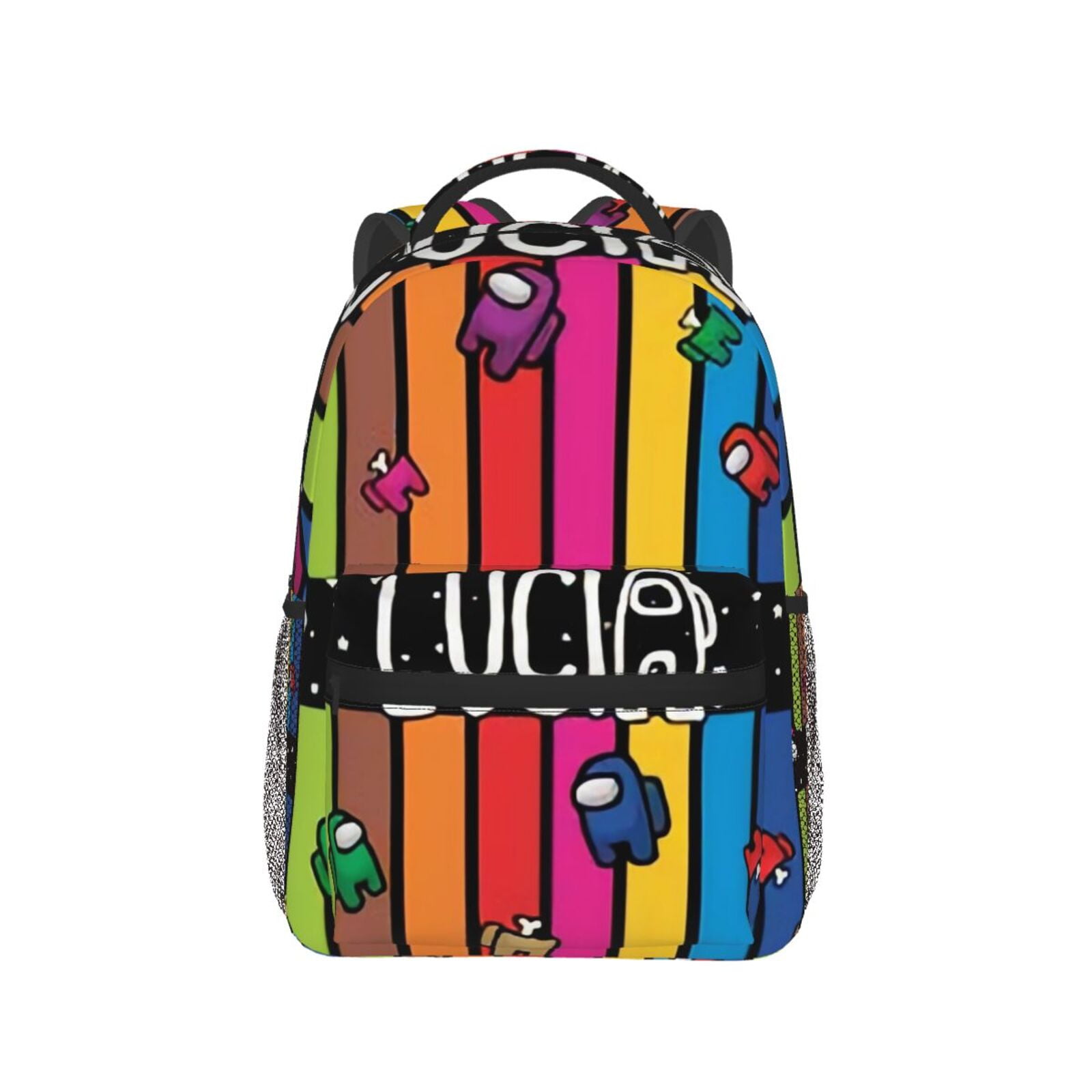 Rainbow Among-Us Imposter Crewmate Backpack,Fabric & PVC Backpack with ...