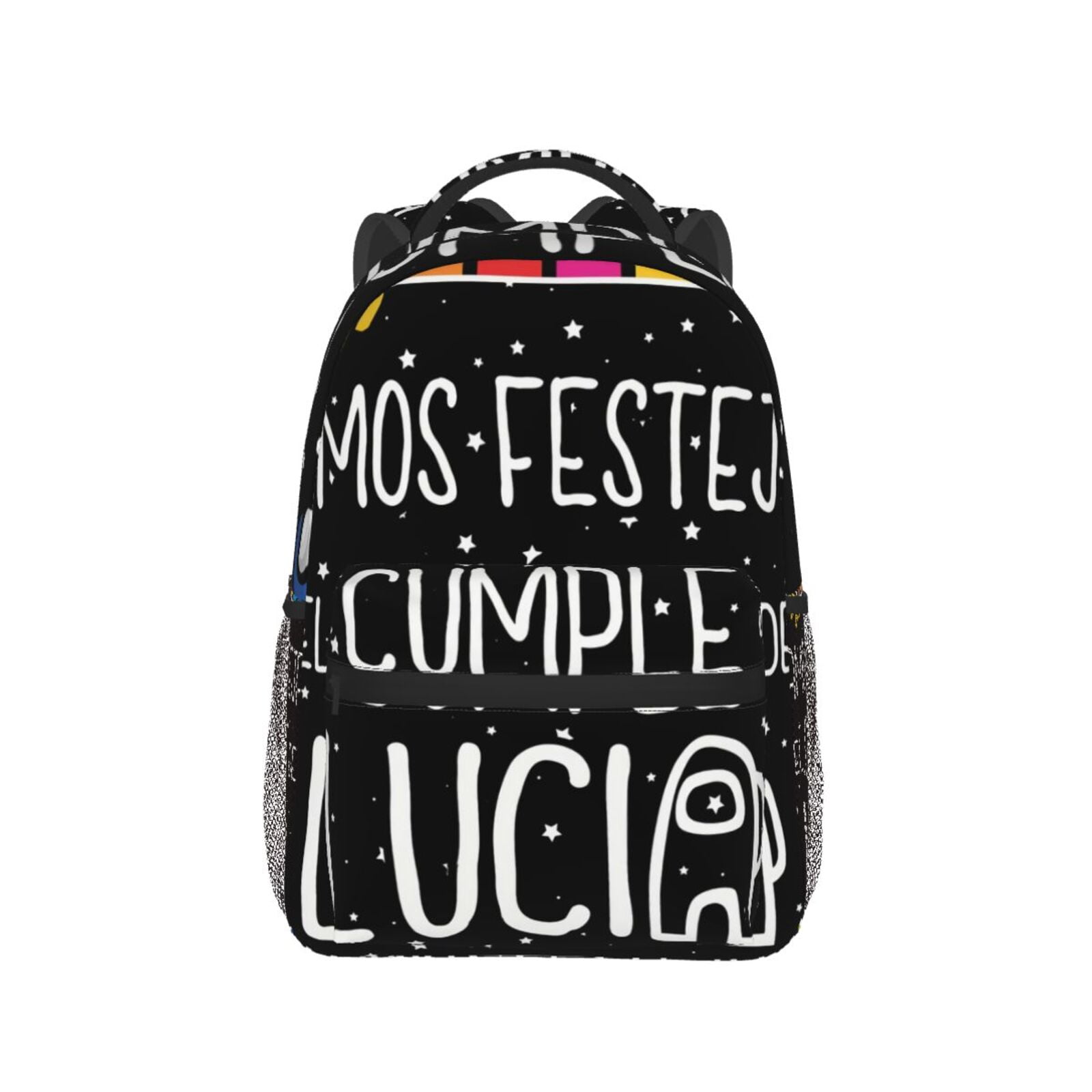 Rainbow Among-Us Imposter Crewmate Backpack,Polyester Travel Backpack ...