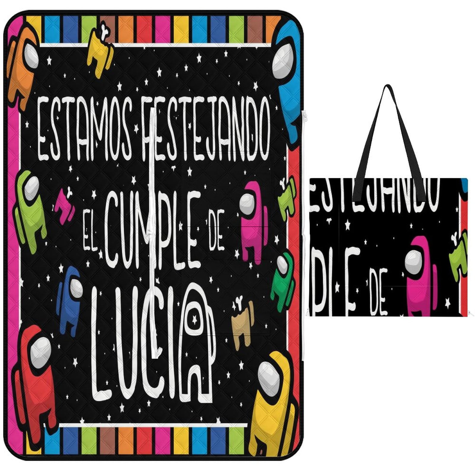 Rainbow Among-Us Imposter Crewmate Picnic Blankets 59"x39" Extra Large ...