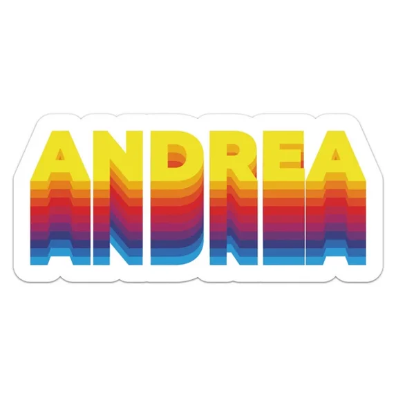 Rainbow Andrea Name Sticker Phone Decal Water Bottle Stickers Car ...