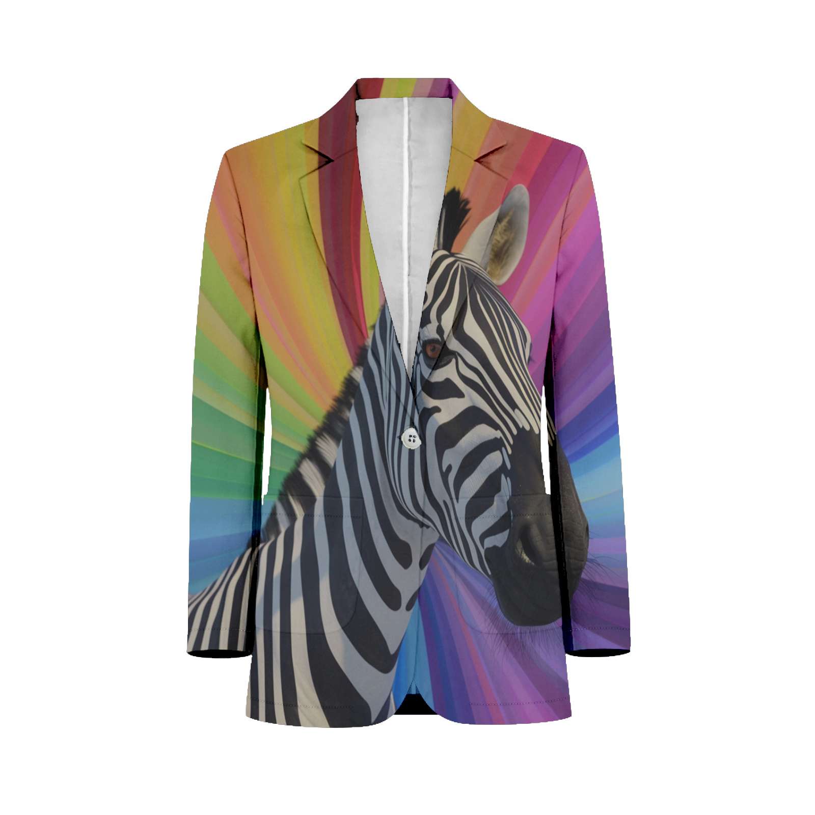 Rainbow Animals Zebra Mens Suits Shawl Collar Slim Fit Suit Mens Groom ...