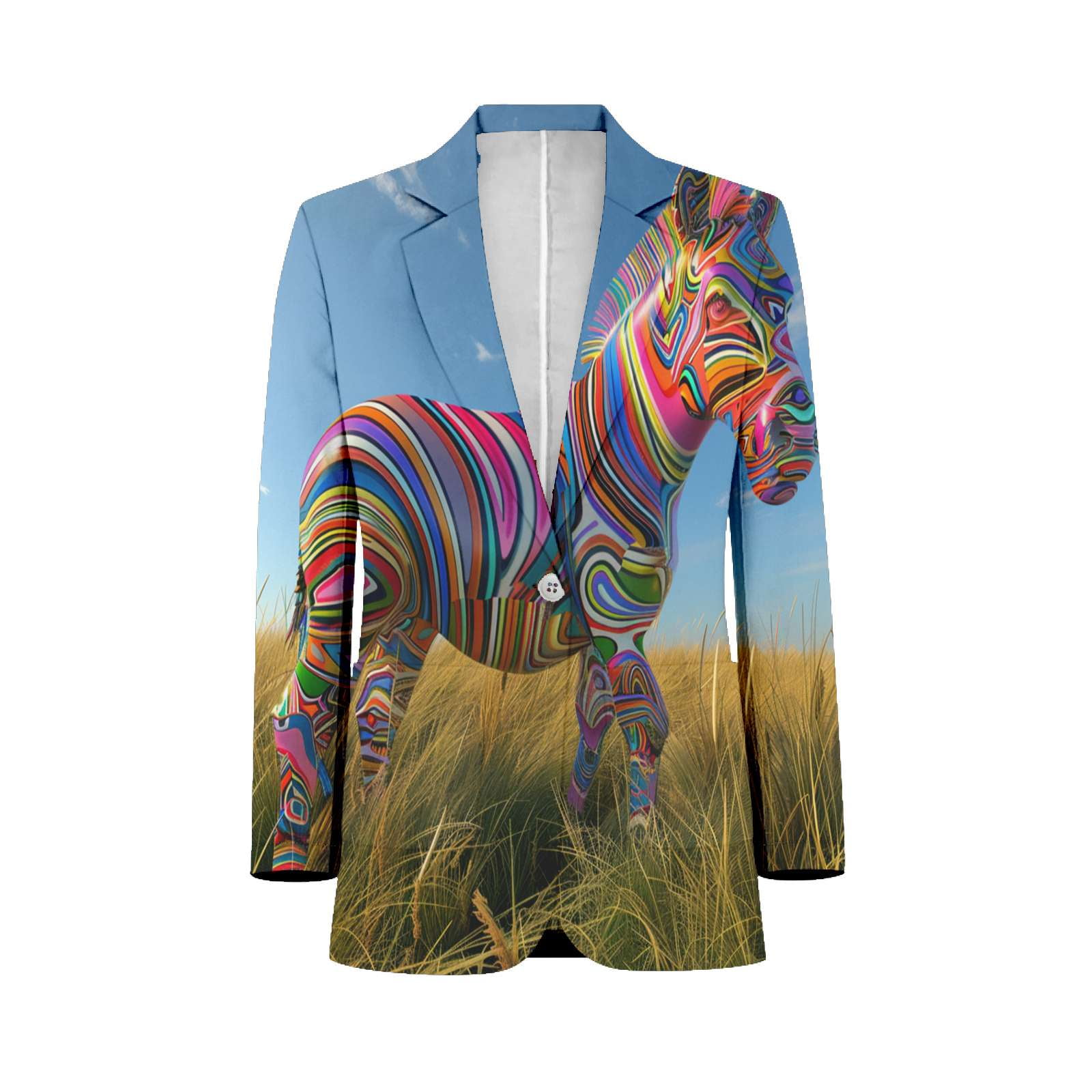 Rainbow Animals Zebra Mens Suits Shawl Collar Slim Fit Suit Mens Groom ...