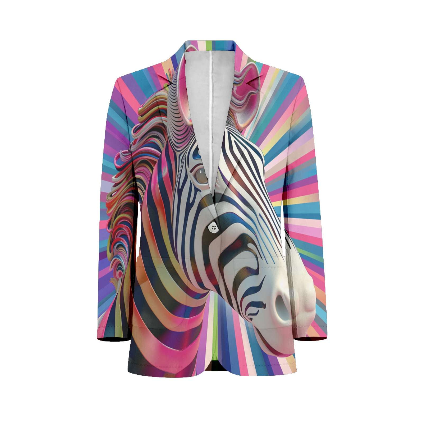 Rainbow Animals Zebra Mens Suits Shawl Collar Slim Fit Suit Mens Groom ...