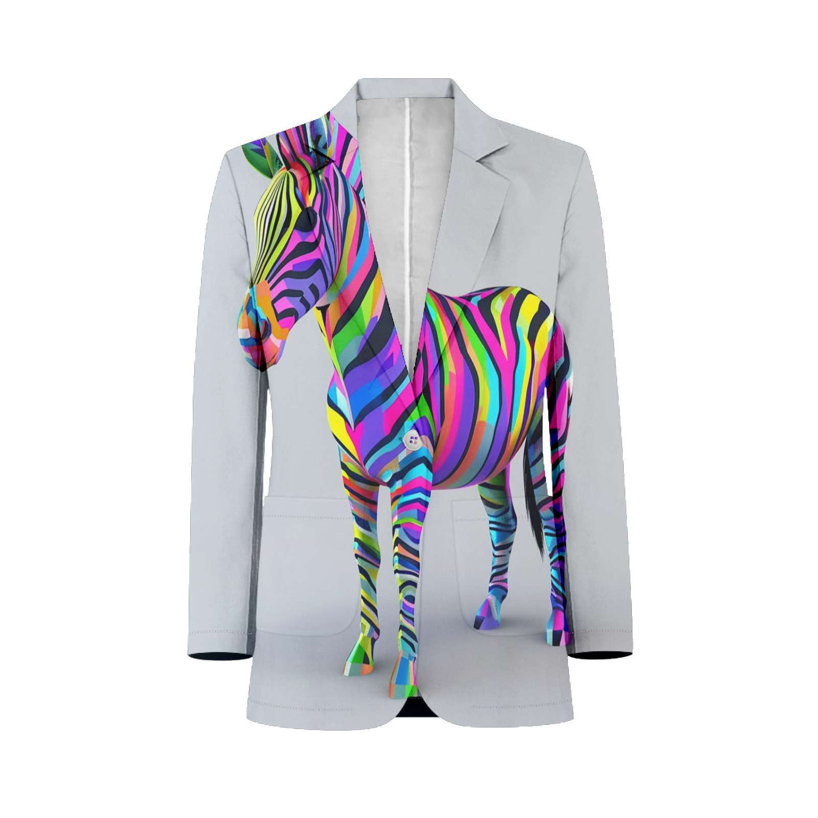 Rainbow Animals Zebra Mens Suits Shawl Collar Slim Fit Suit Mens Groom ...