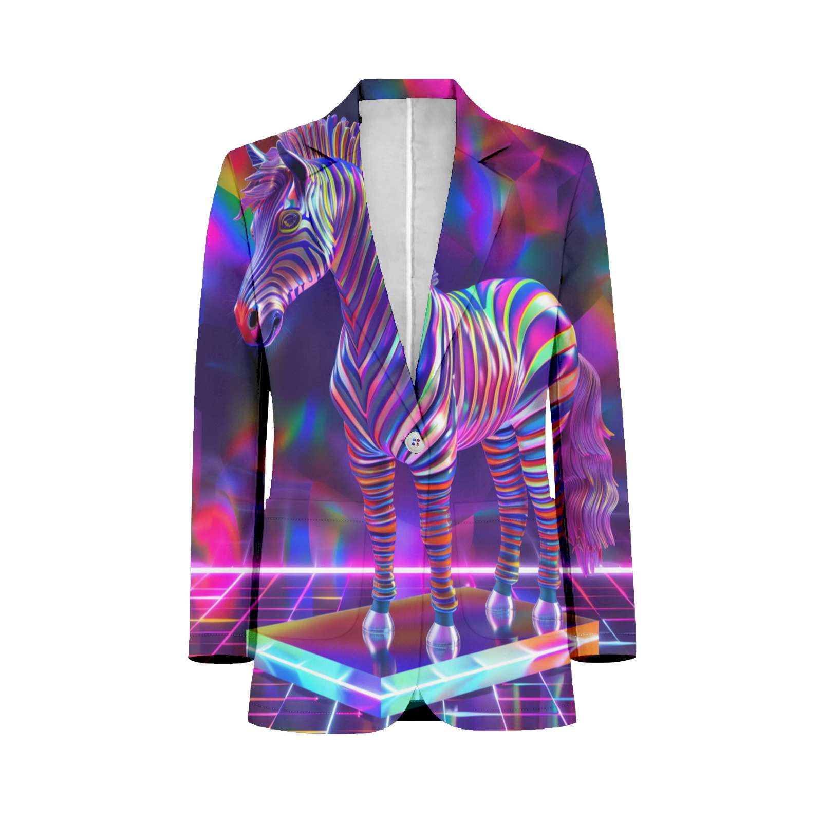 Rainbow Animals Zebra Mens Suits Shawl Collar Slim Fit Suit Mens Groom ...