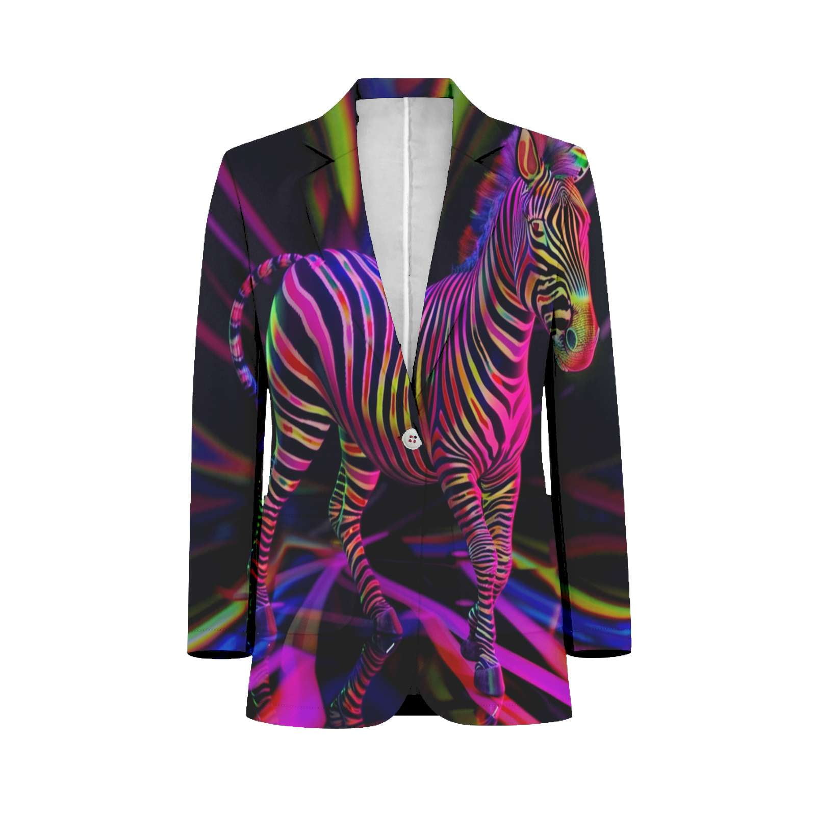 Rainbow Animals Zebra Mens Suits Shawl Collar Slim Fit Suit Mens Groom ...