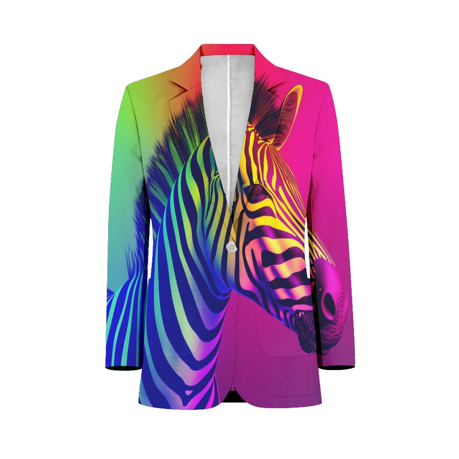 Rainbow Animals Zebra Mens Suits Shawl Collar Slim Fit Suit Mens Groom ...