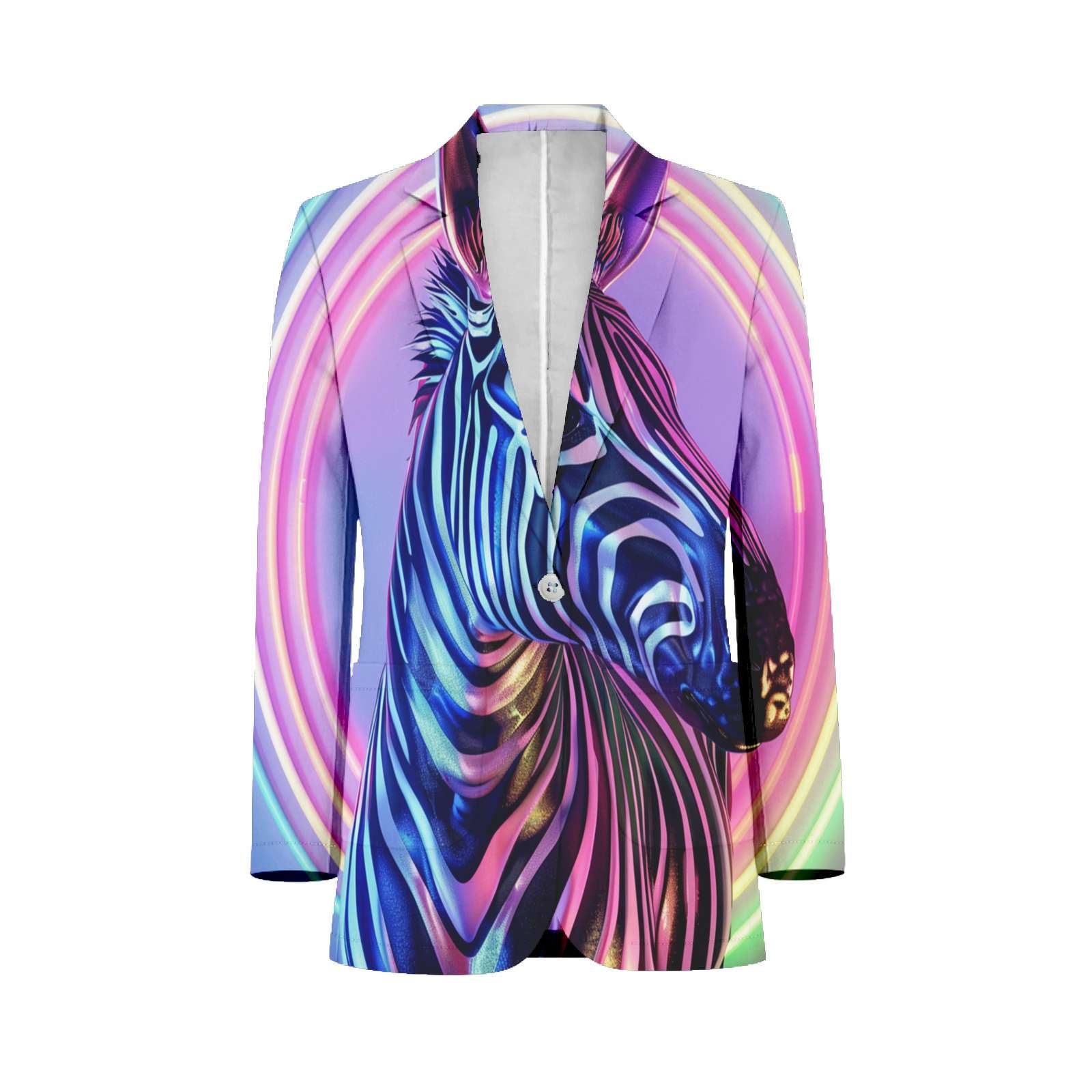 Rainbow Animals Zebra Mens Suits Shawl Collar Slim Fit Suit Mens Groom ...
