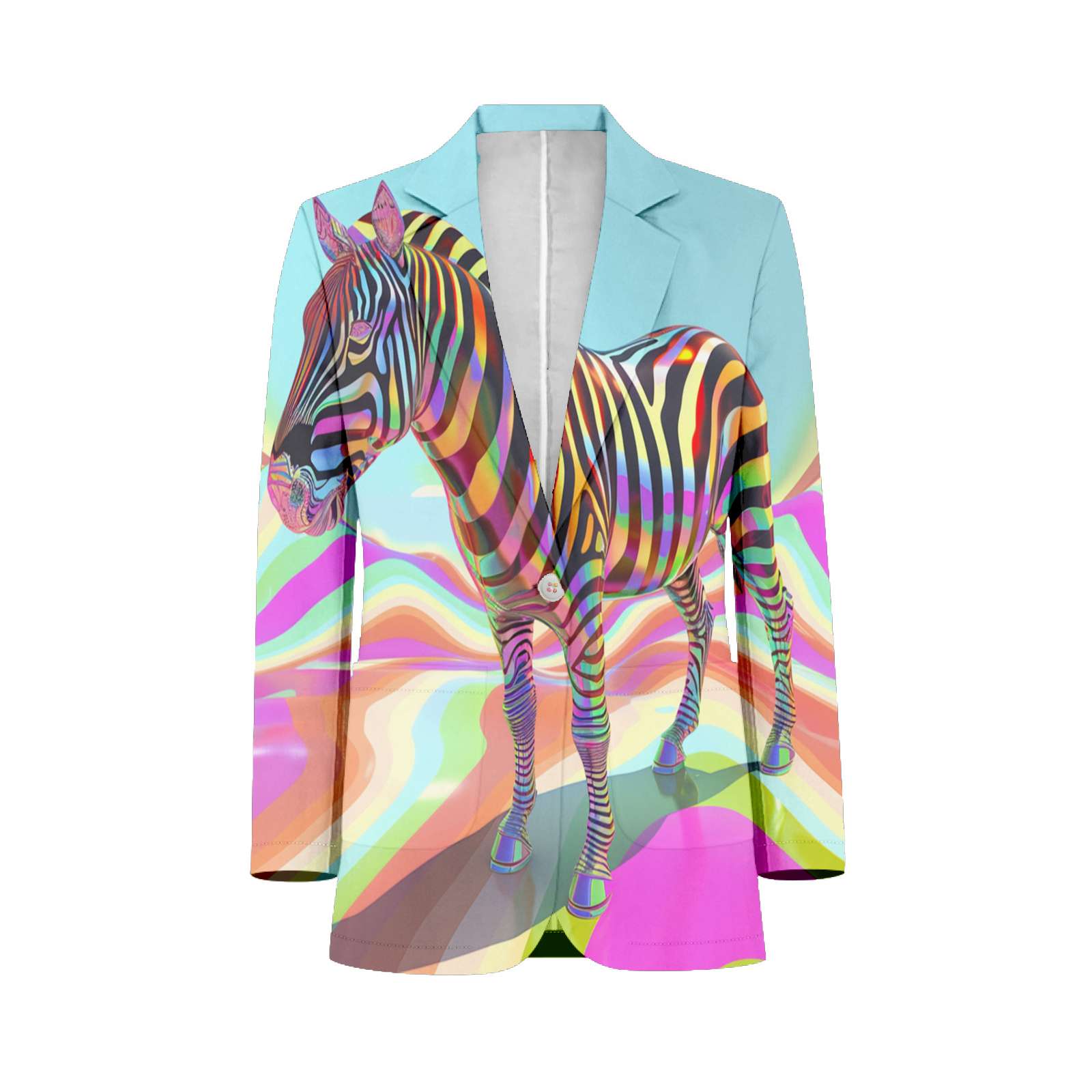 Rainbow Animals Zebra Mens Suits Shawl Collar Slim Fit Suit Mens Groom ...