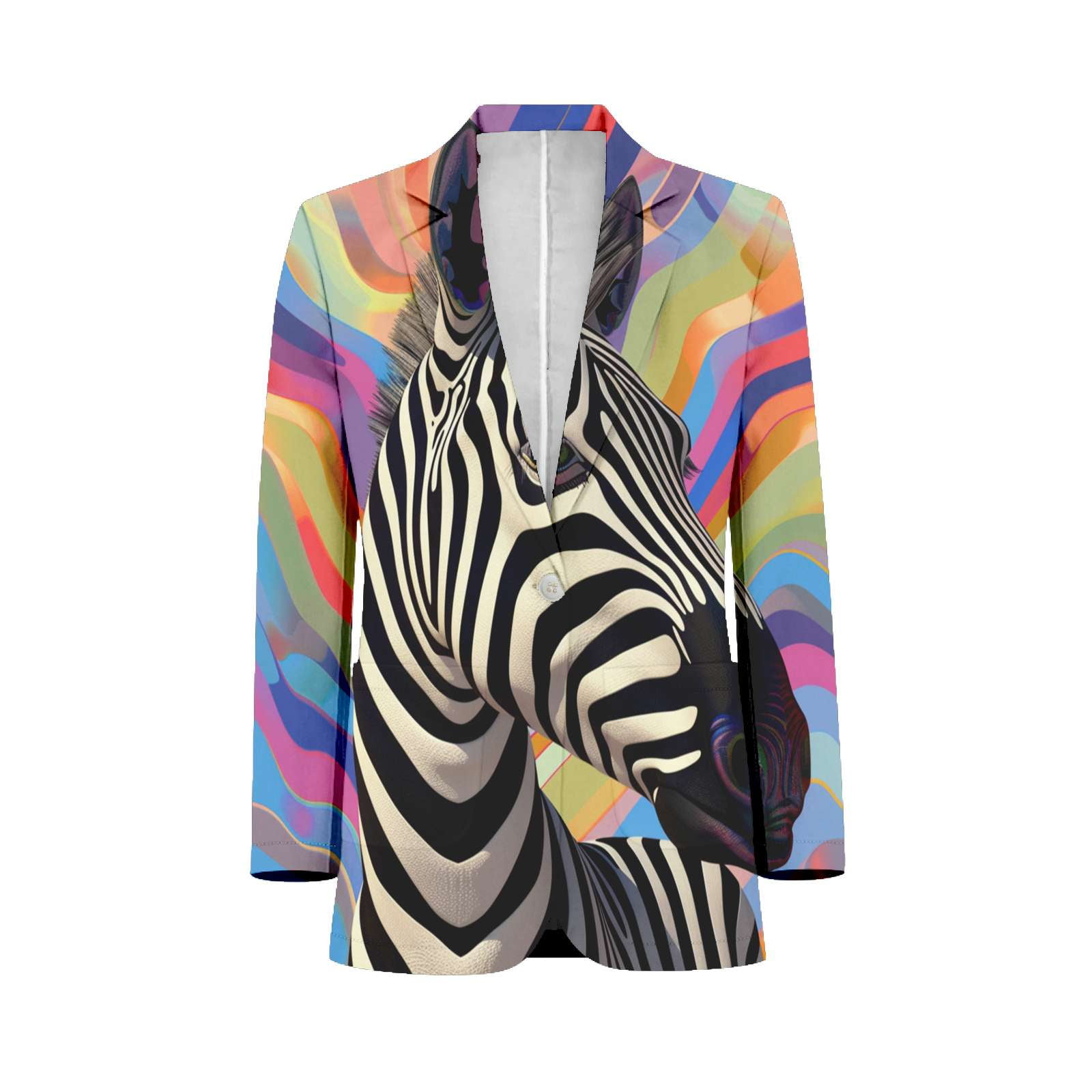 Rainbow Animals Zebra Mens Suits Shawl Collar Slim Fit Suit Mens Groom ...