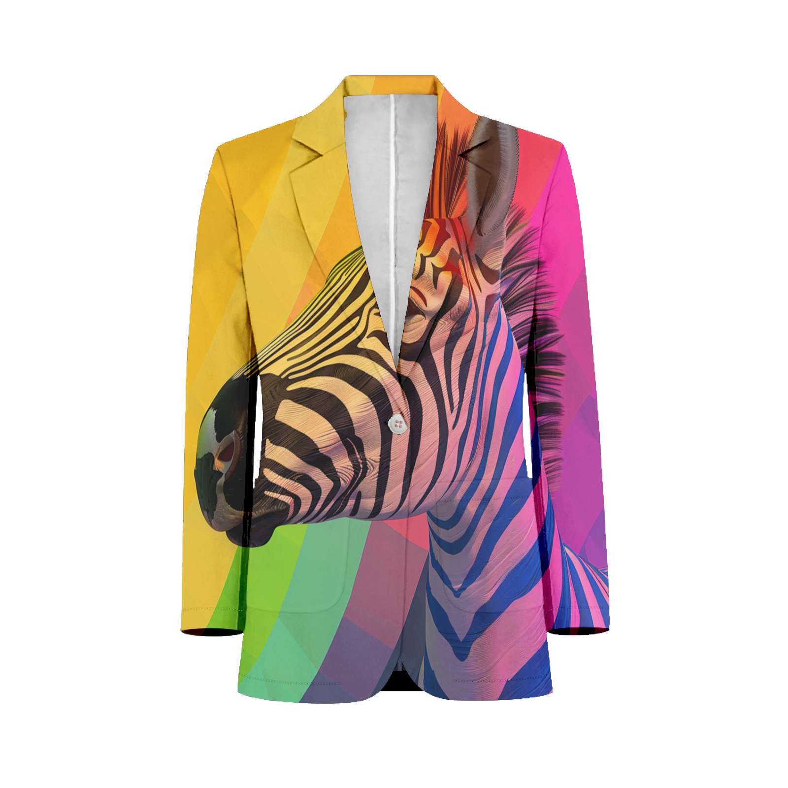 Rainbow Animals Zebra Mens Suits Shawl Collar Slim Fit Suit Mens Groom ...