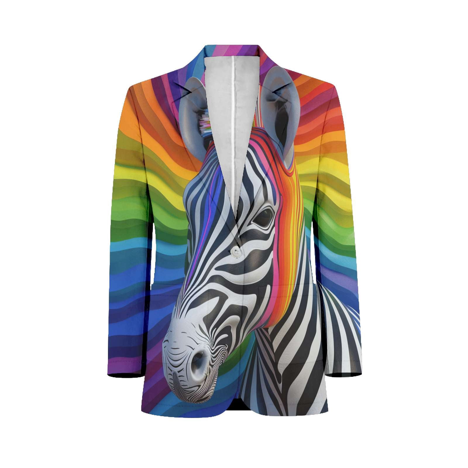 Rainbow Animals Zebra Mens Suits Shawl Collar Slim Fit Suit Mens Groom ...