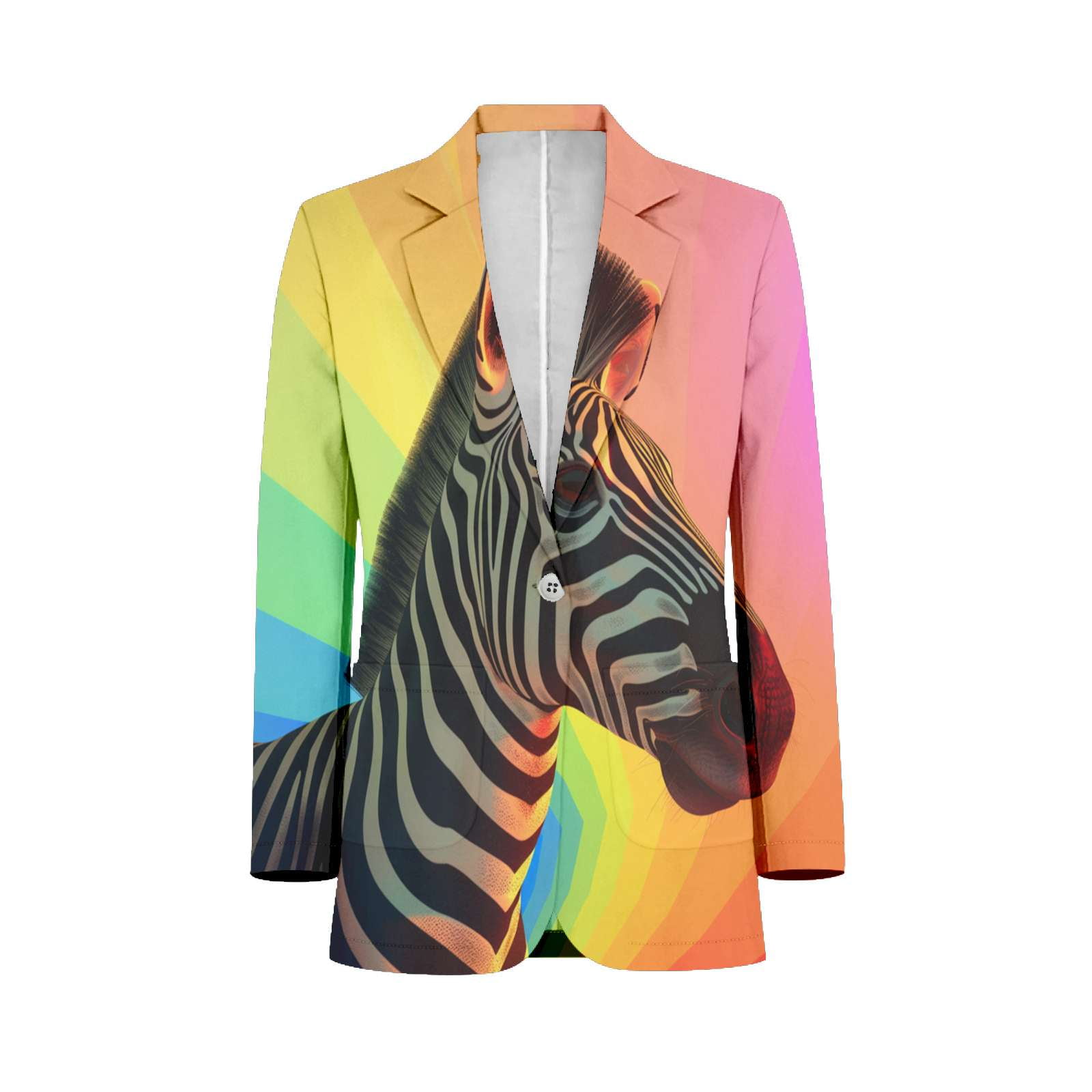 Rainbow Animals Zebra Mens Suits Shawl Collar Slim Fit Suit Mens Groom ...