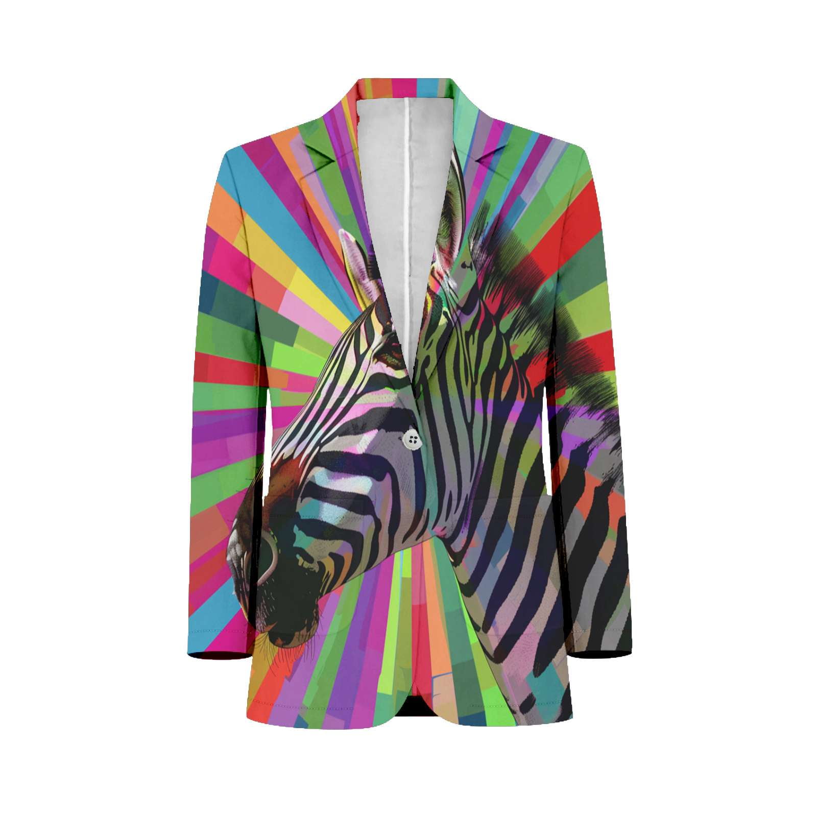Rainbow Animals Zebra Mens Suits Shawl Collar Slim Fit Suit Mens Groom ...
