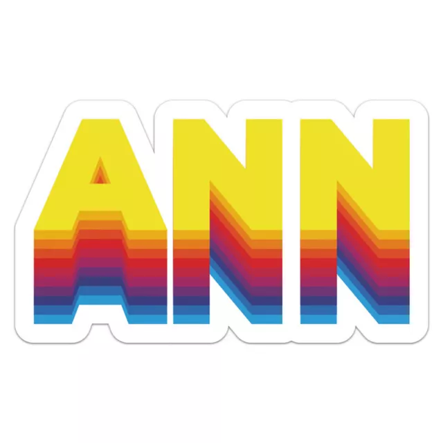 Rainbow Ann Name Sticker Phone Decal Water Bottle Stickers Car Decals ...