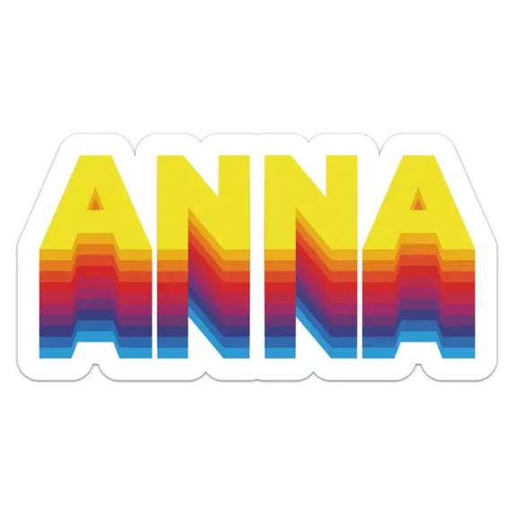 Rainbow Anna Name Sticker Phone Decal Water Bottle Stickers Car Decals ...