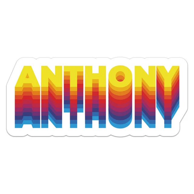 Rainbow Anthony Name Sticker Phone Decal Water Bottle Stickers Car Decals, Laptop Sticker ...
