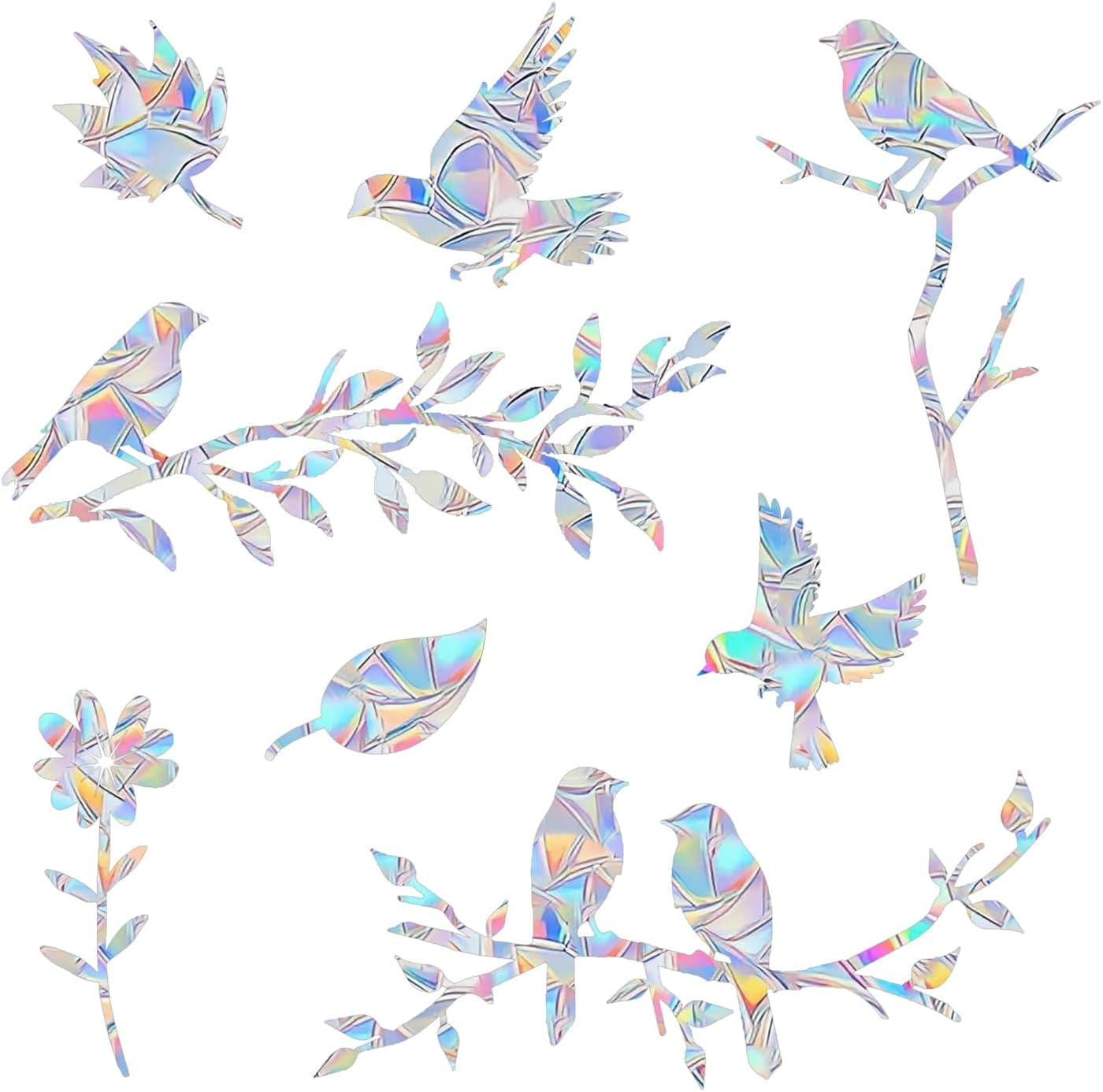 Rainbow Anti Collision Window Decals - Static Clings Stickers for Bird ...