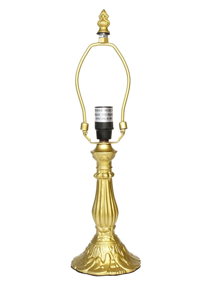 Rainbow Art Glass Lily Metal Lamp Base, Bright Gold Finish, Nicely ...
