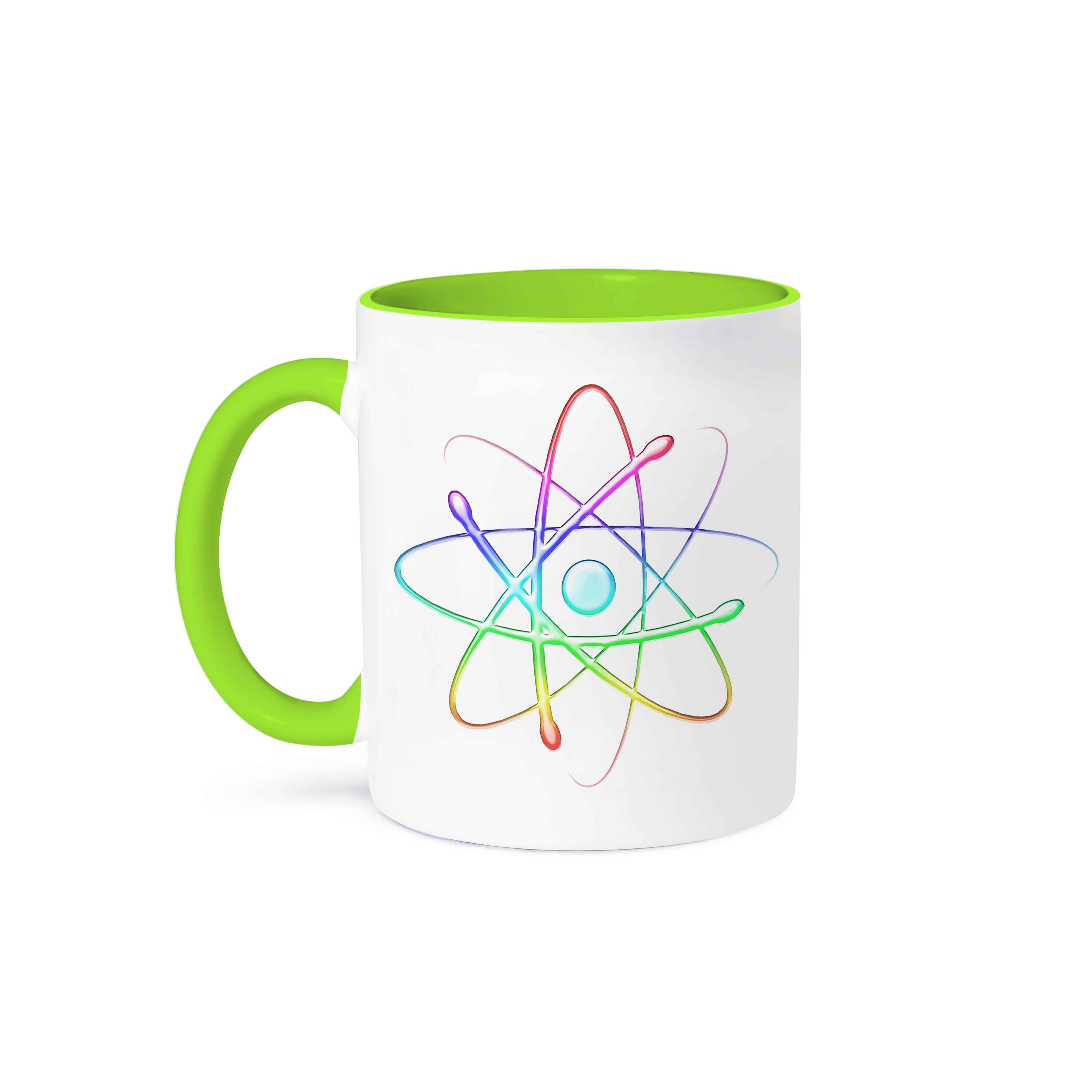 3dRose, Rainbow Atom Symbol, 11oz Two-Tone Green Mug - Walmart.com