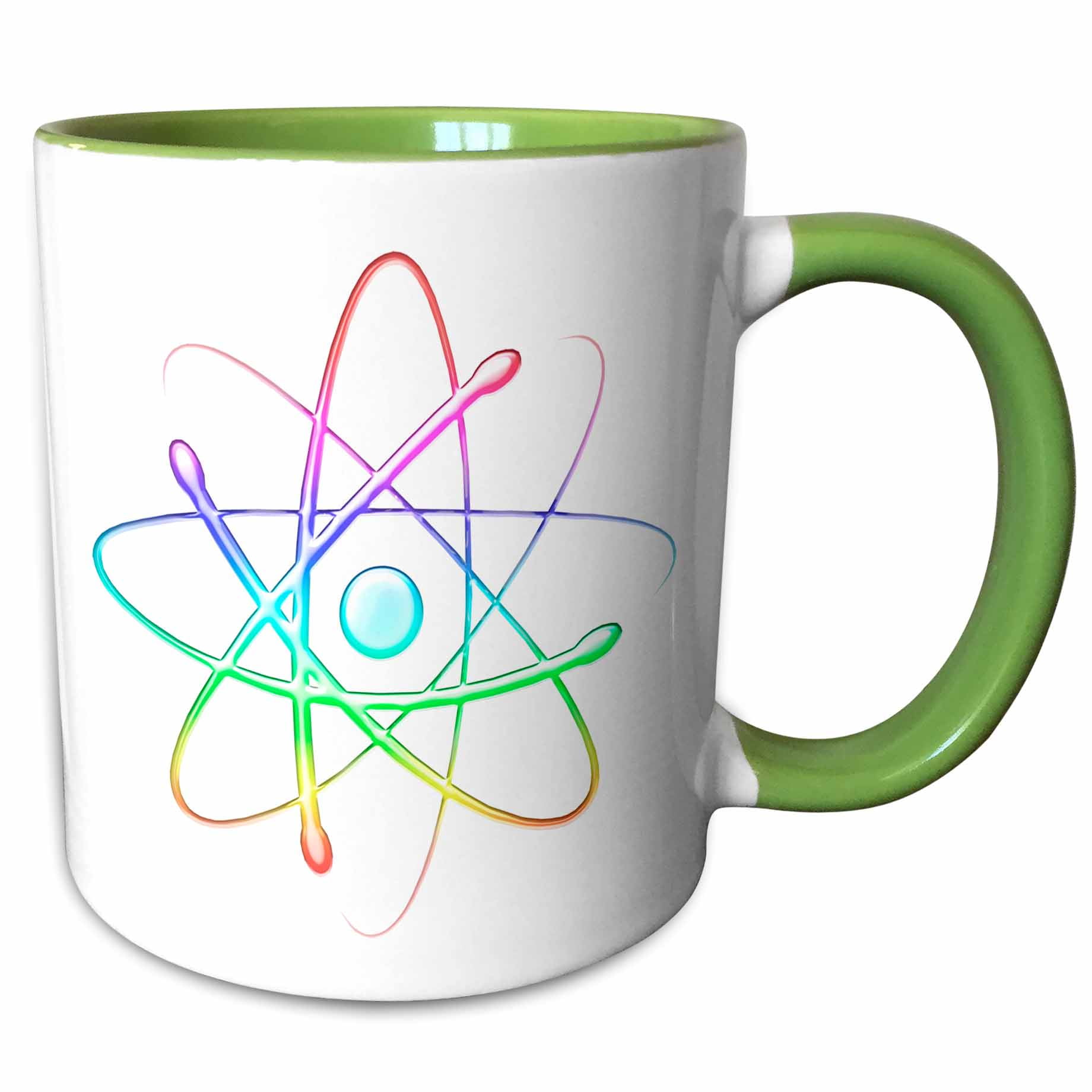 3drose, Rainbow Atom Symbol, 15oz Two-tone Green Mug - Walmart.com