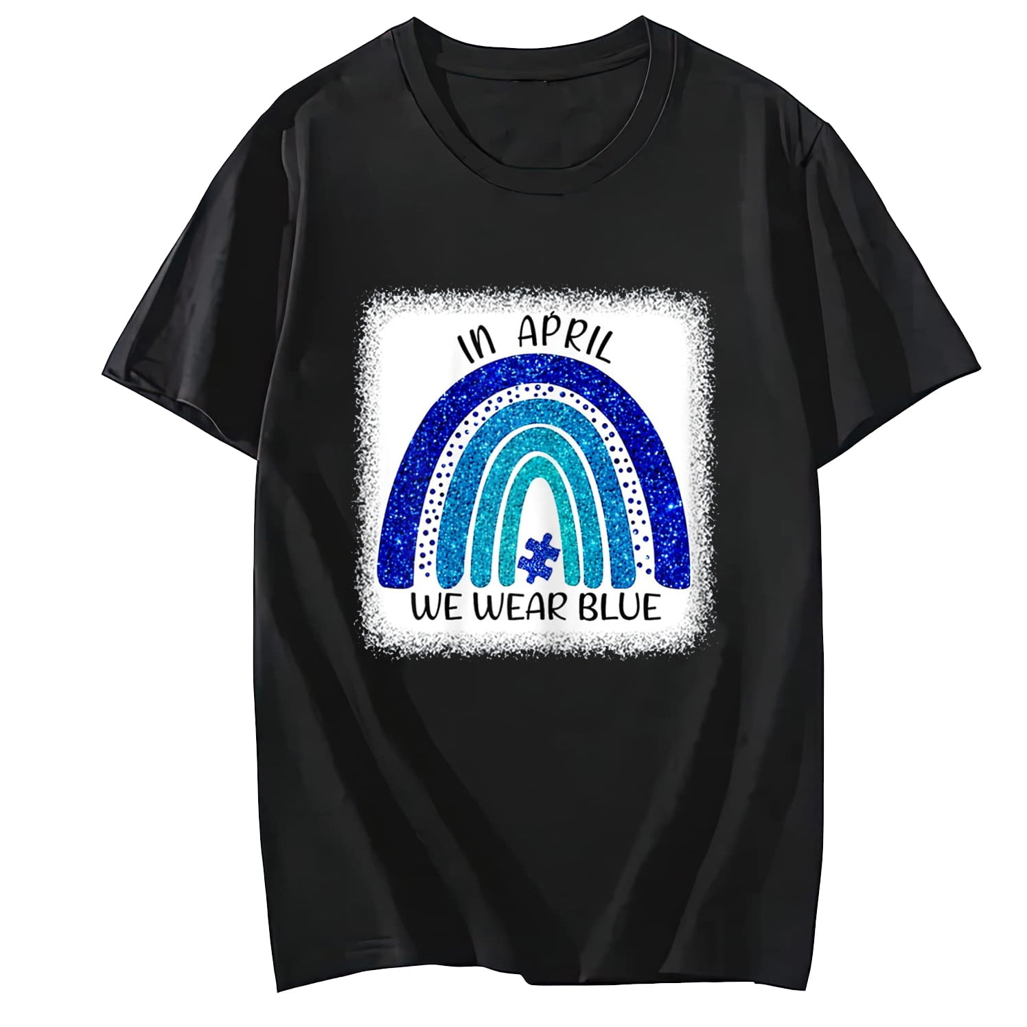 Rainbow Autism In April We Wear Blue Autism Awareness Month T-Shirt ...