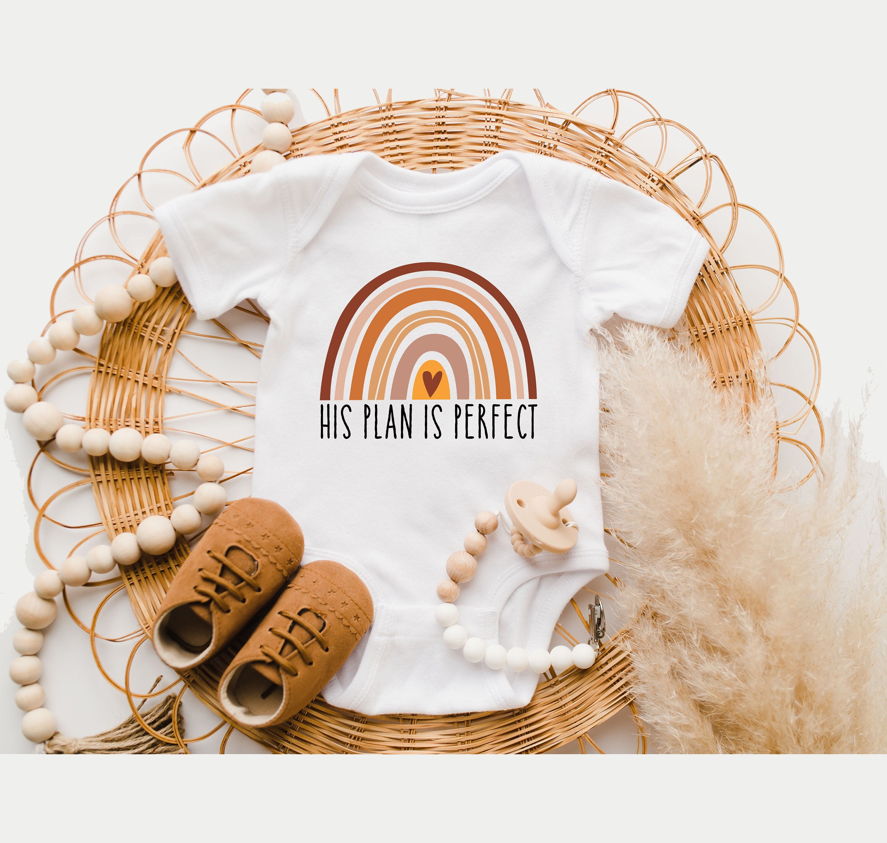 Rainbow Baby Reveal Onesie, Pregnancy Announcement Bodysuit, His Plan ...