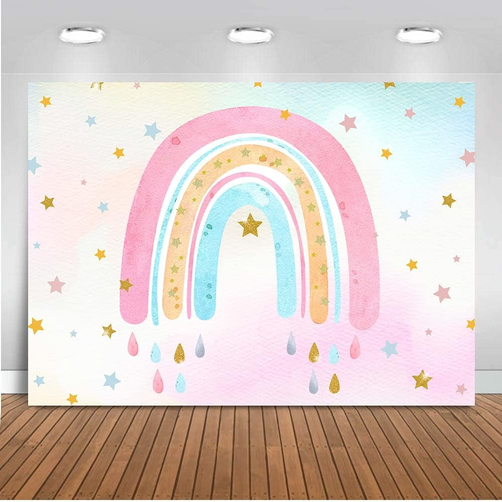 Rainbow Backdrop Happy Birthday Colorful Rainbow Backdrops Girl's ...