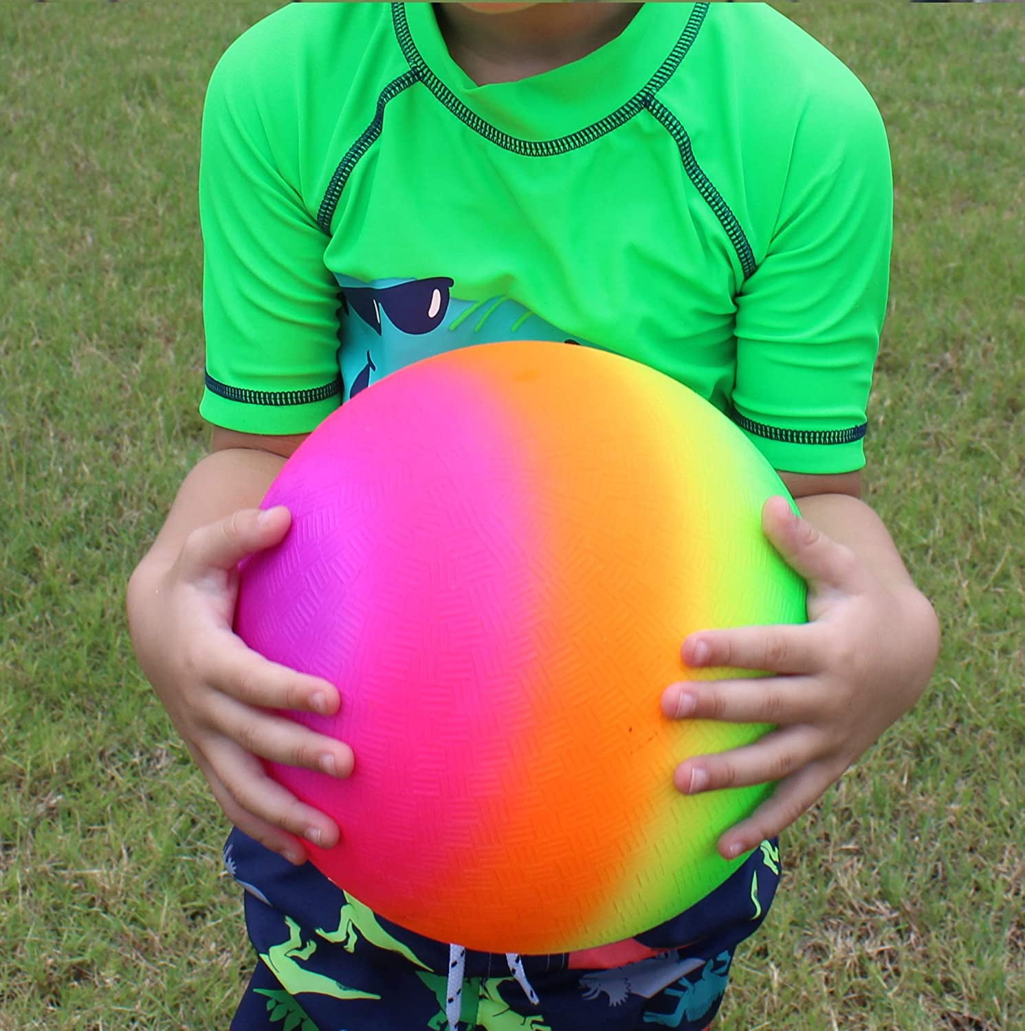 Kids Backyard Kick Game with 8.5" Rainbow Ball - Playground Ball Set ...