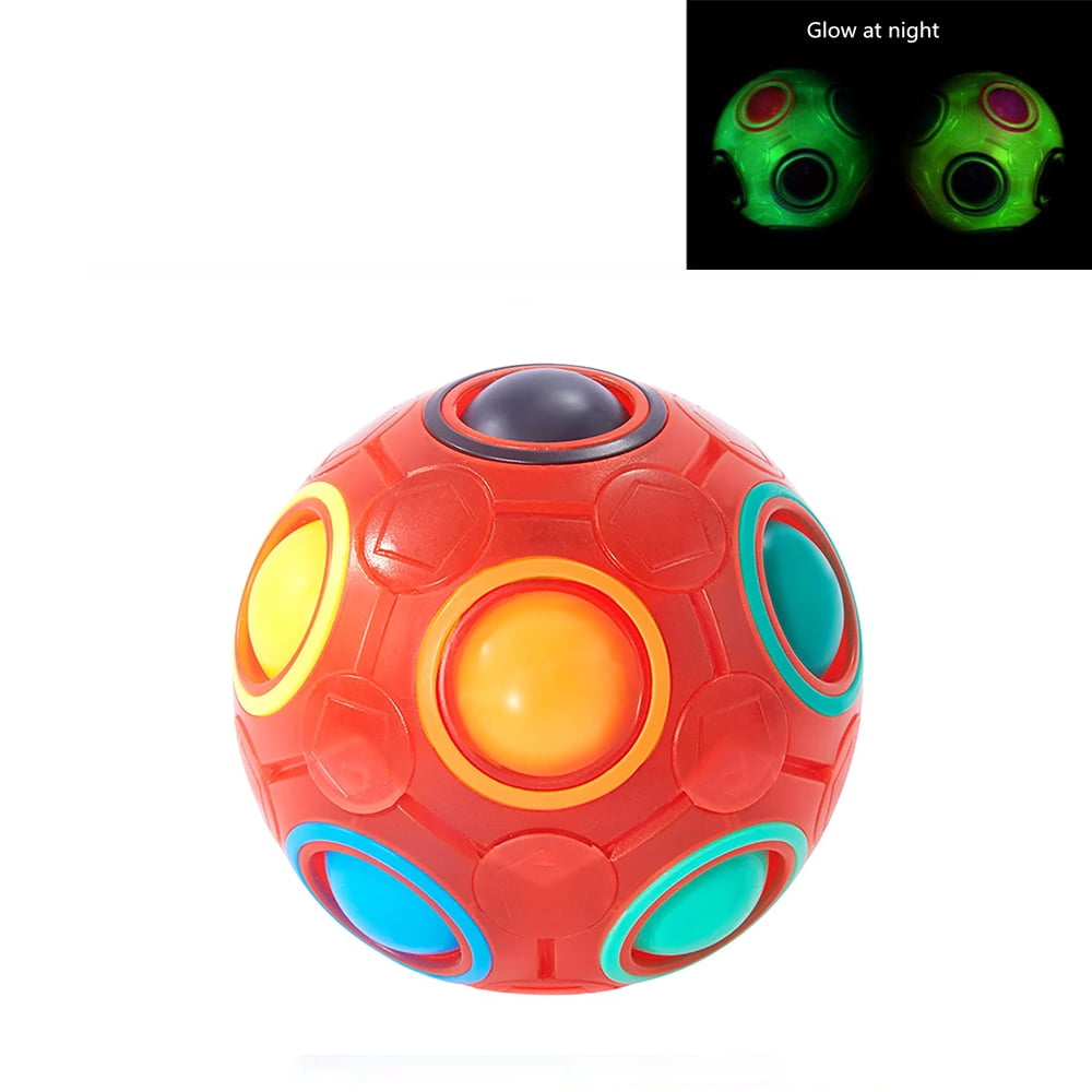 Rainbow Ball Puzzle Magic Cube Football Fidget Toy Luminous 3D Brain ...