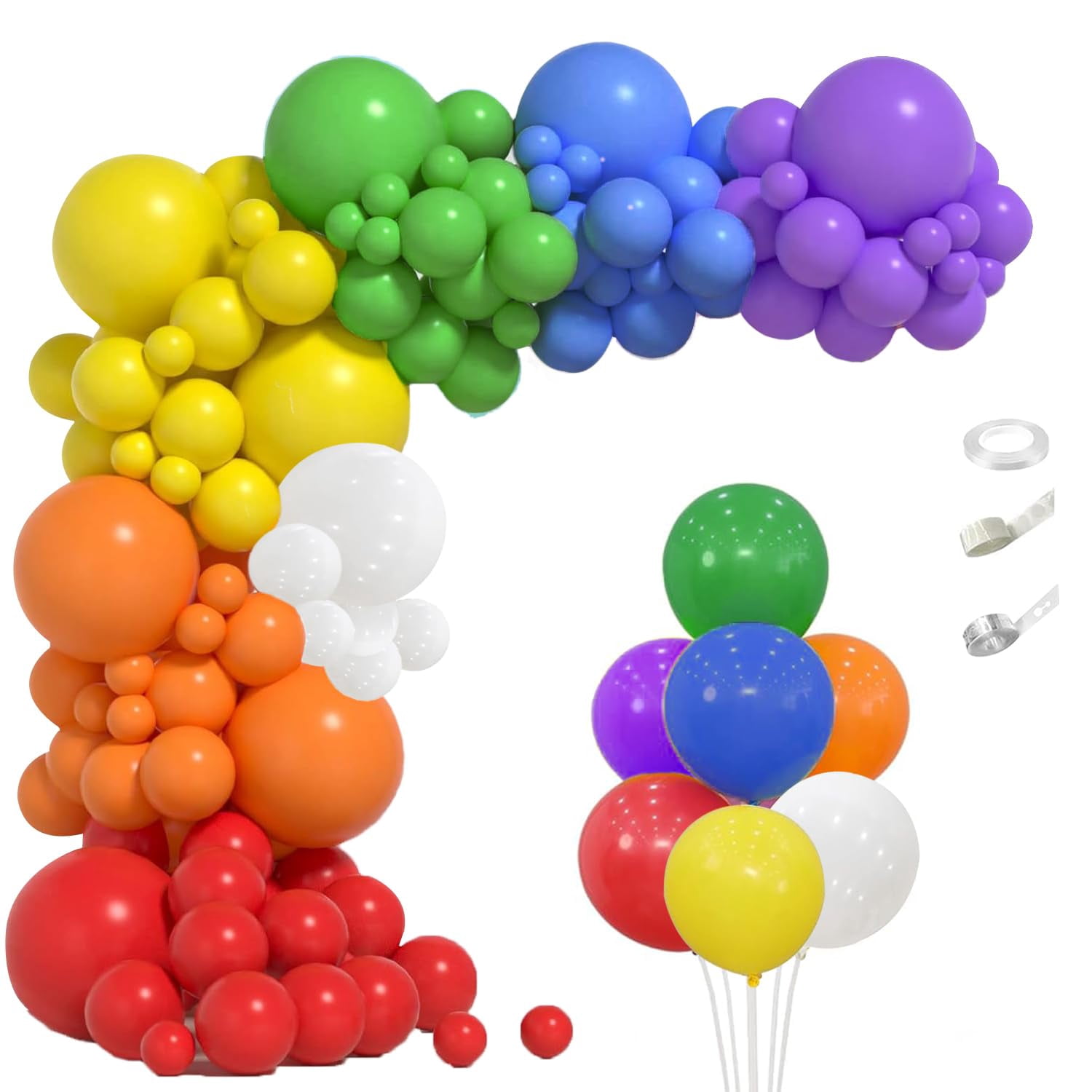 Rainbow Balloons Garland Arch DHF10 Kit, 150 PCS Assorted Color ...