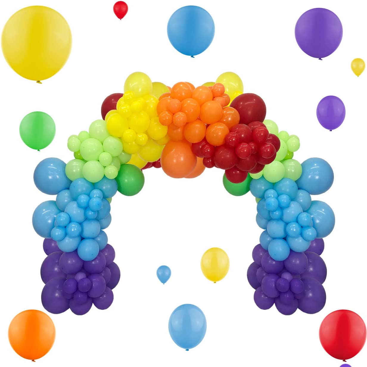 Rainbow Balloons Garland Kit 90Pcs Mixed Size 5/12/18 inch Assorted ...