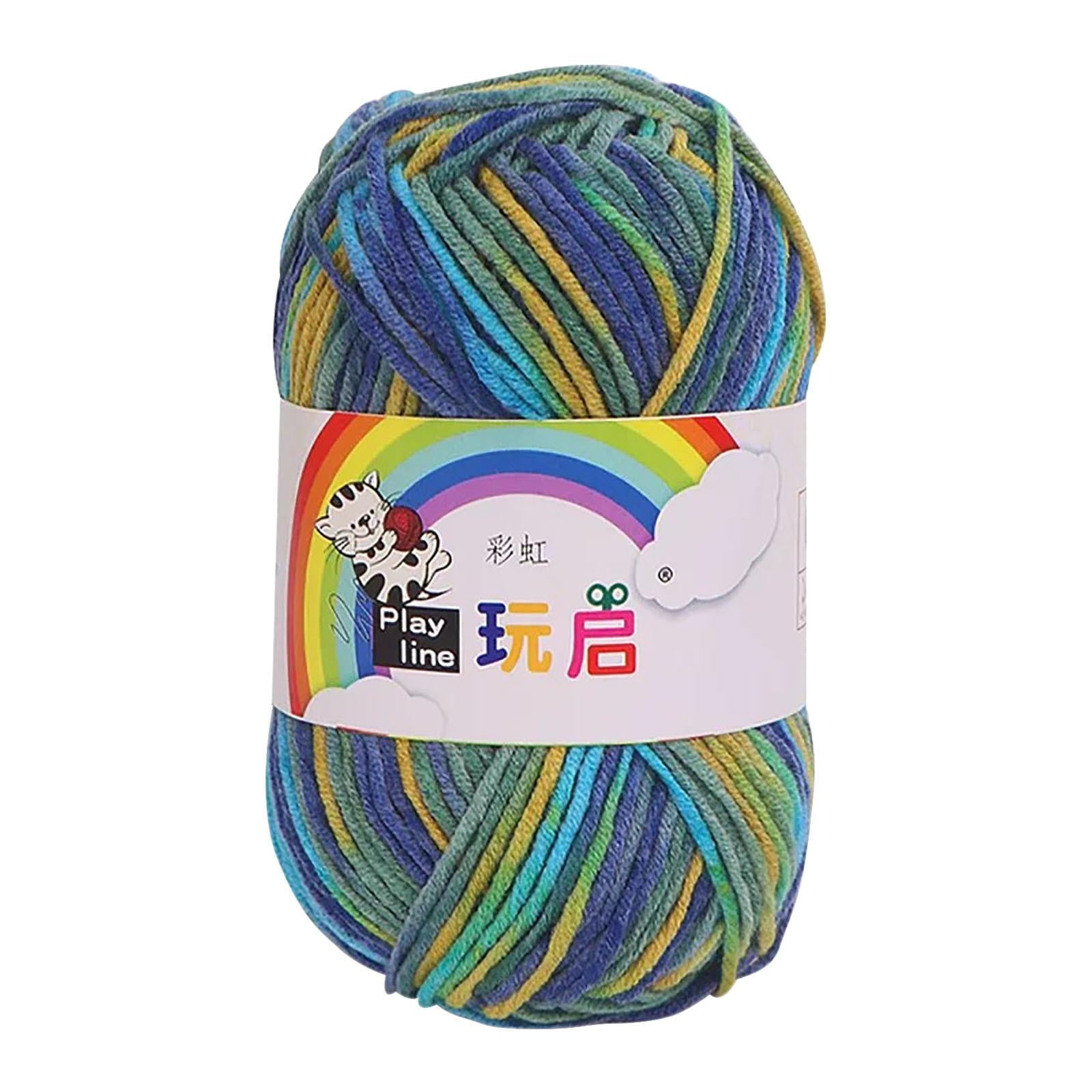 Rainbow Beginner Yarn for Crocheting 50g , Variegated Yarn with Easy-to-See Stitches Cotton ...