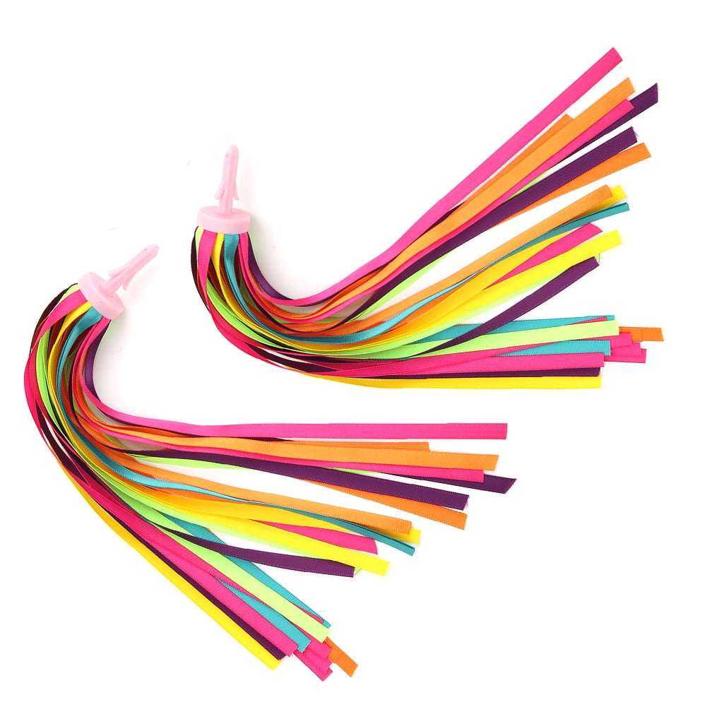Rainbow Bike Streamers for Girls Boys, Colorful Bicycle Grips Tassel ...