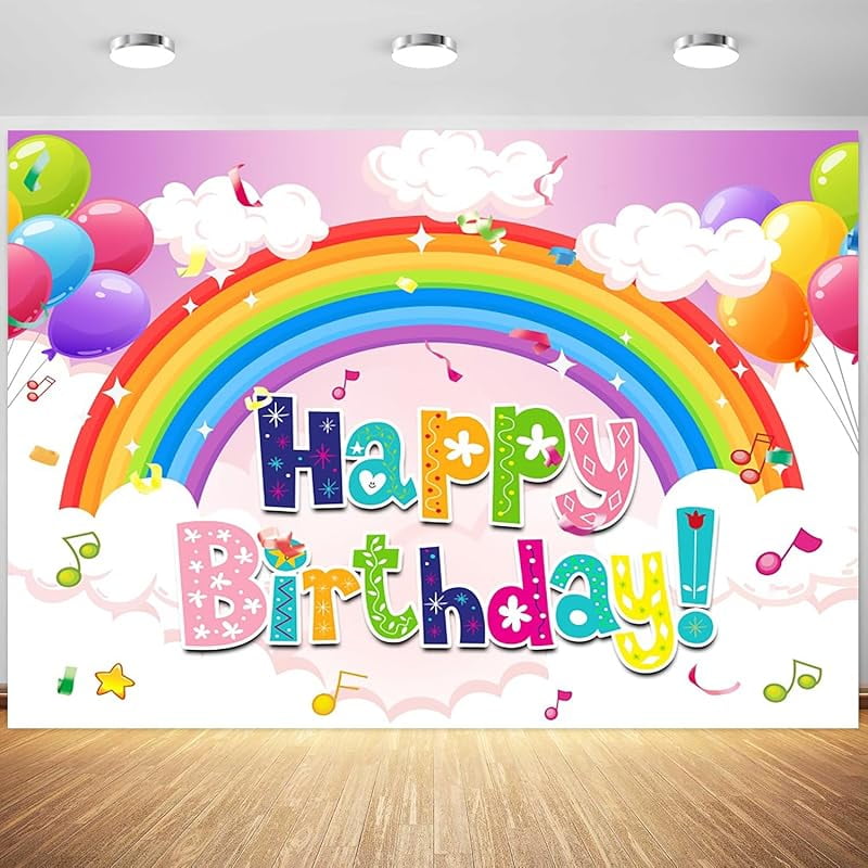 Rainbow Birthday Backdrop for Girls Rainbow Party Photography ...