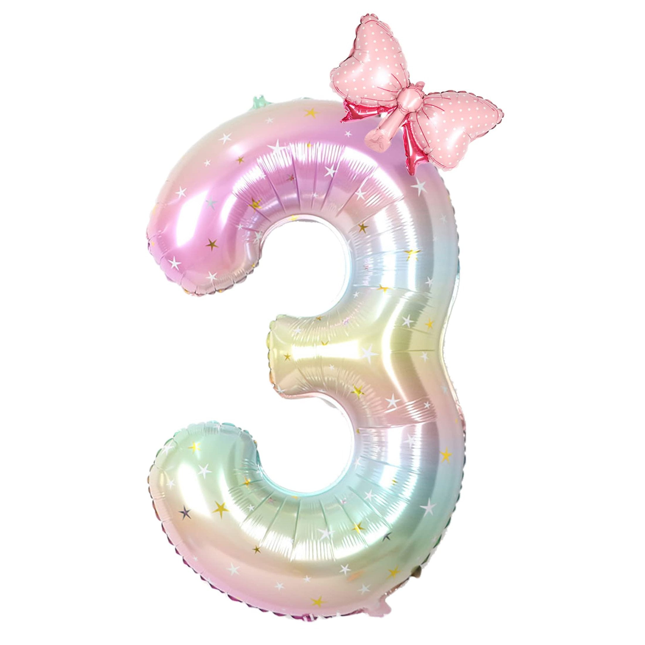 Rainbow Birthday Balloon Bouquet - Giant 38" Number Balloons for Kids ...