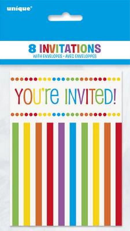 Rainbow Birthday Invitations, 8pk - Walmart.com
