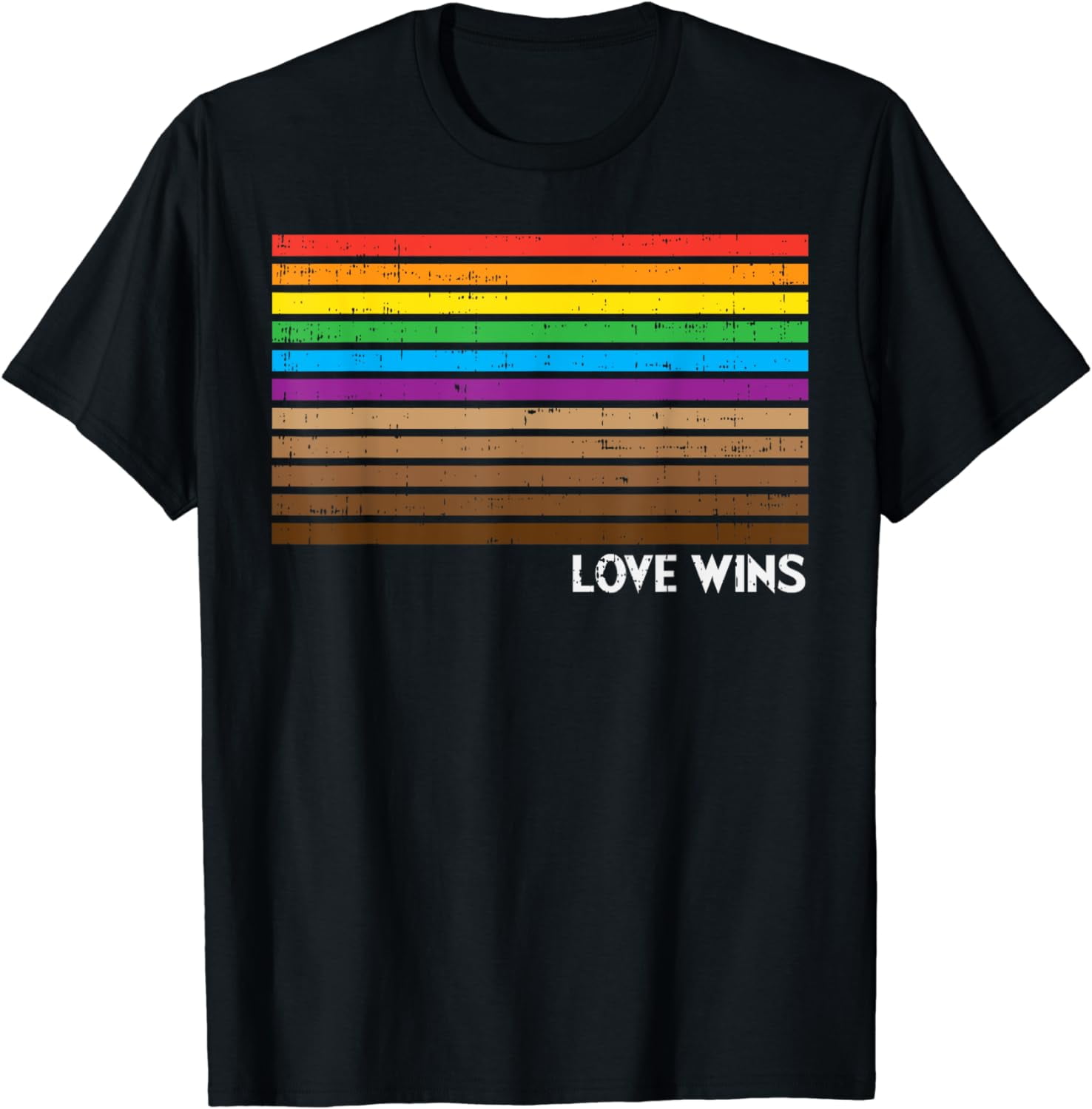 Rainbow Black Pride Flag Love Wins Equality Gay LGBT Gift T-Shirt - Walmart.com