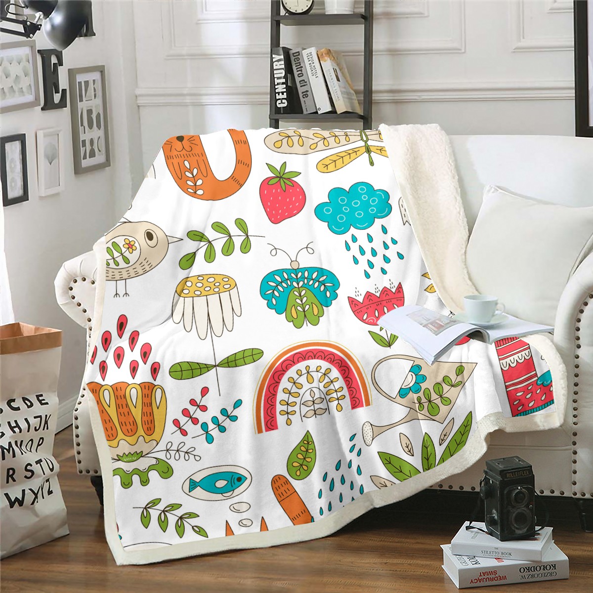 Rainbow Blanket 30"x40" Cute Throw Blanket for Kids Child Boys Girls ...