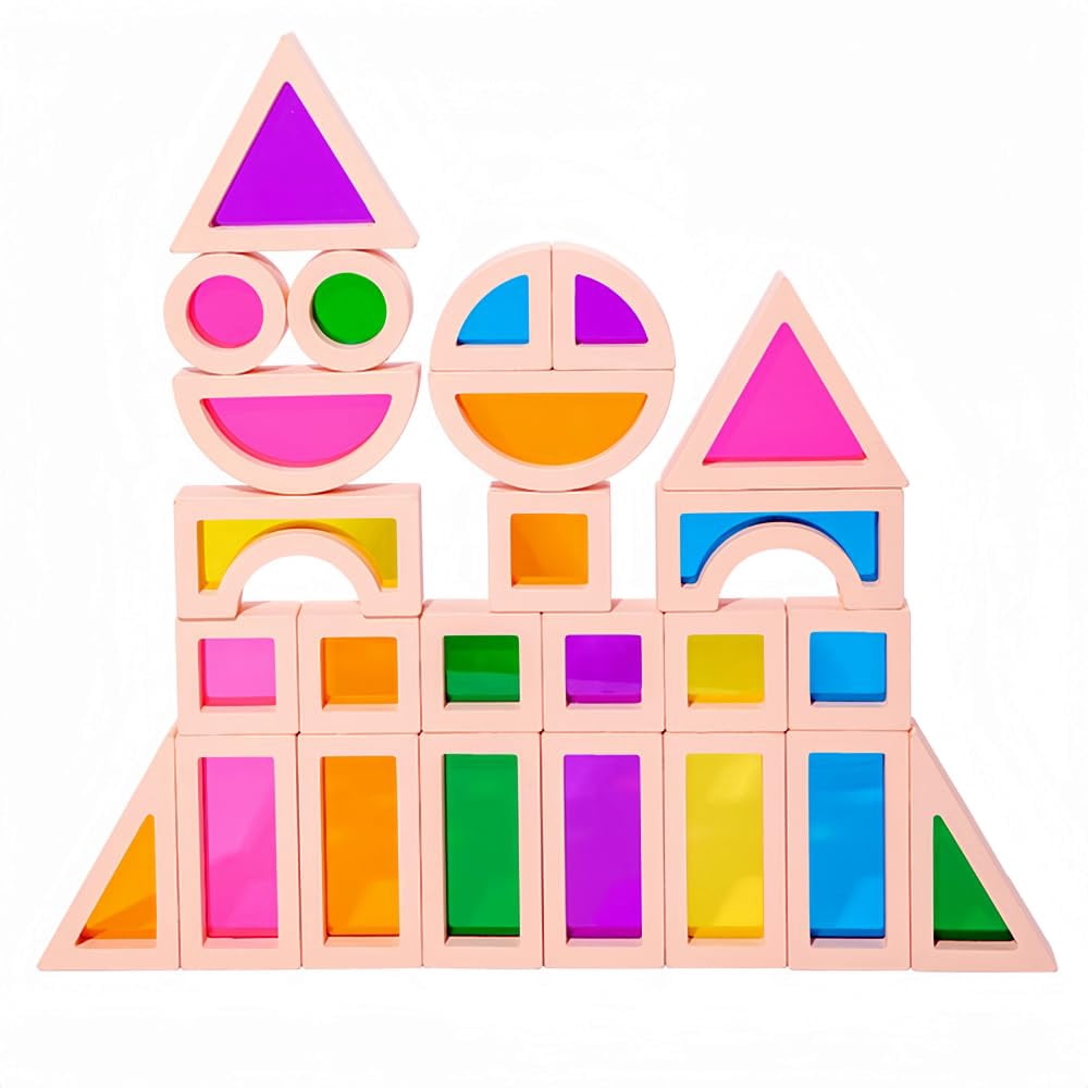 Rainbow Blocks,Acrylic Building Block,Rainbow MMF7 Stacking Sensory ...